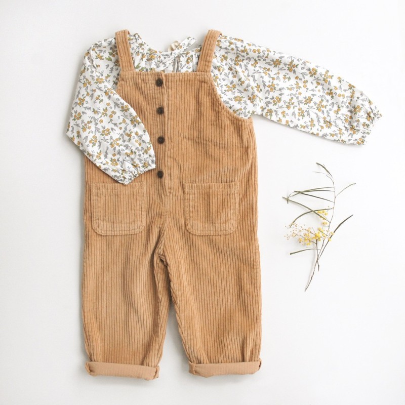 kids overalls corduroy jumpsuit mustard golden children clothes ...